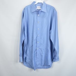 Dunhill | Shirts | Dunhill Mens 65 R Long Sleeve Dress Shirt Blue ...